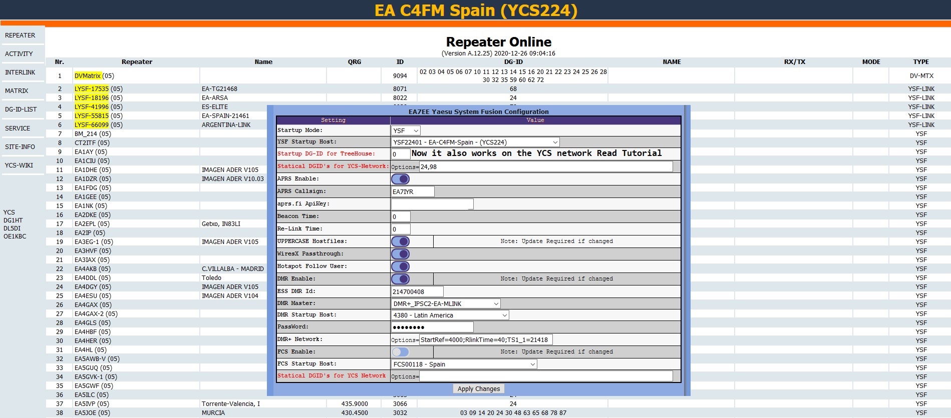 New Update YCS Servers – Xreflector World Wide Servers